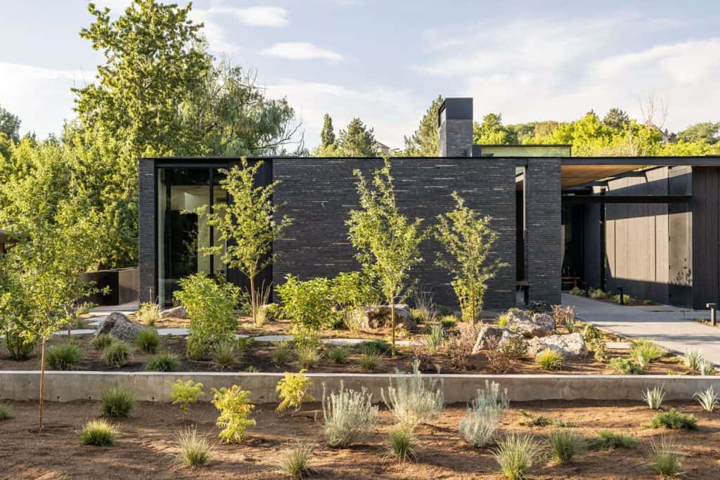 Inside a modern nature focused house in Utah with a midcentury flair