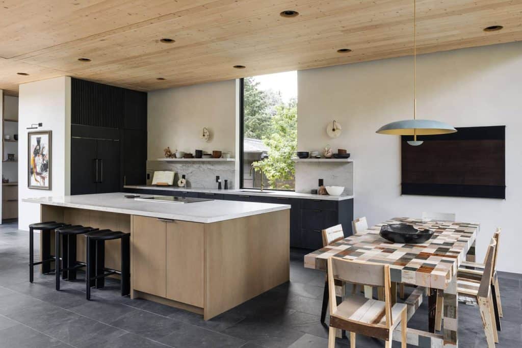 Inside a modern nature focused house in Utah with a midcentury flair