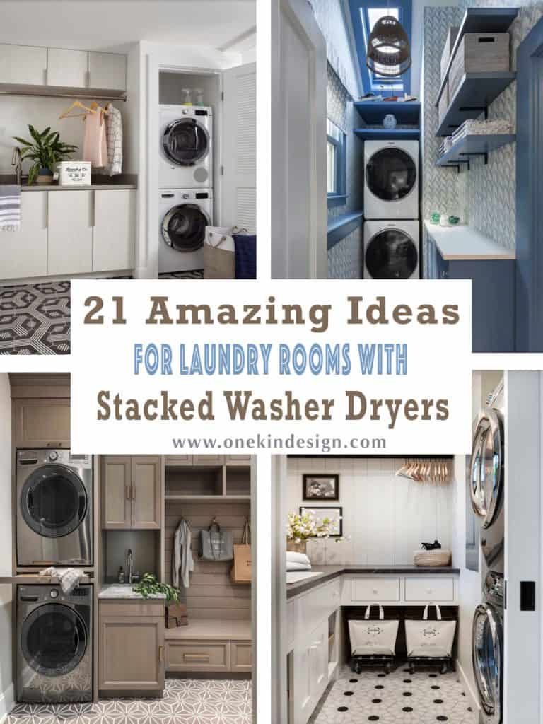21 Amazing Ideas for Laundry Rooms with Stacked Washer Dryers