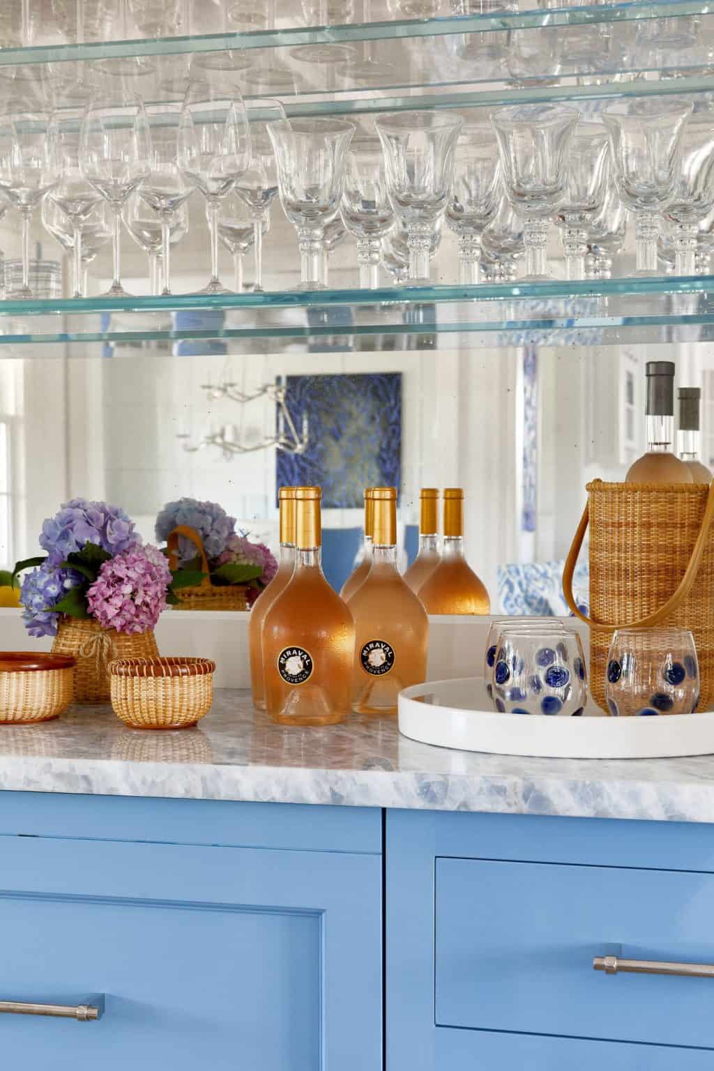 Nantucket home with a timeless and serene blue and white color scheme