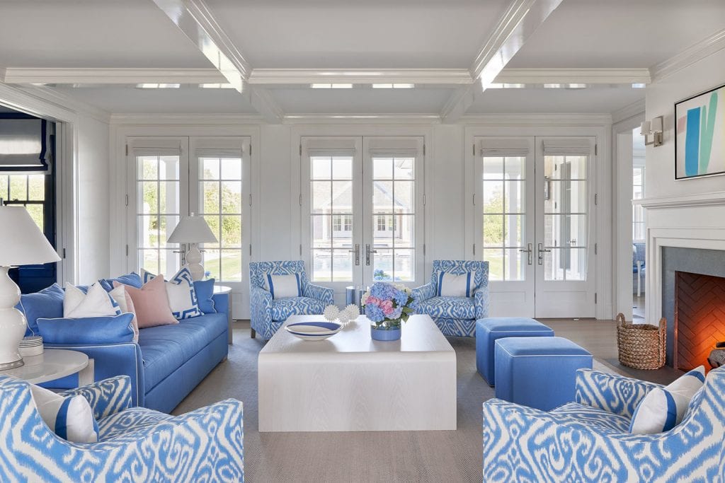 Nantucket home with a timeless and serene blue and white color scheme