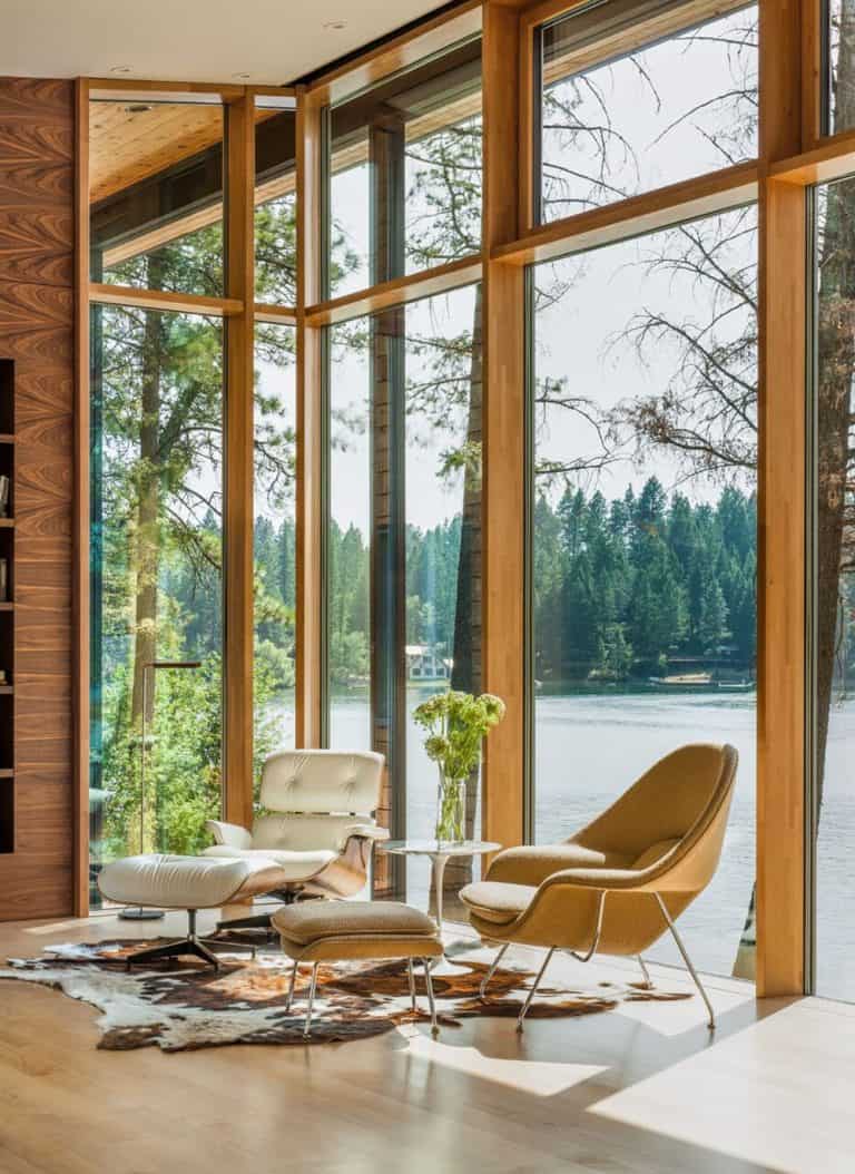 See this spectacular cedar clad lake house in Montana’s Flathead Valley