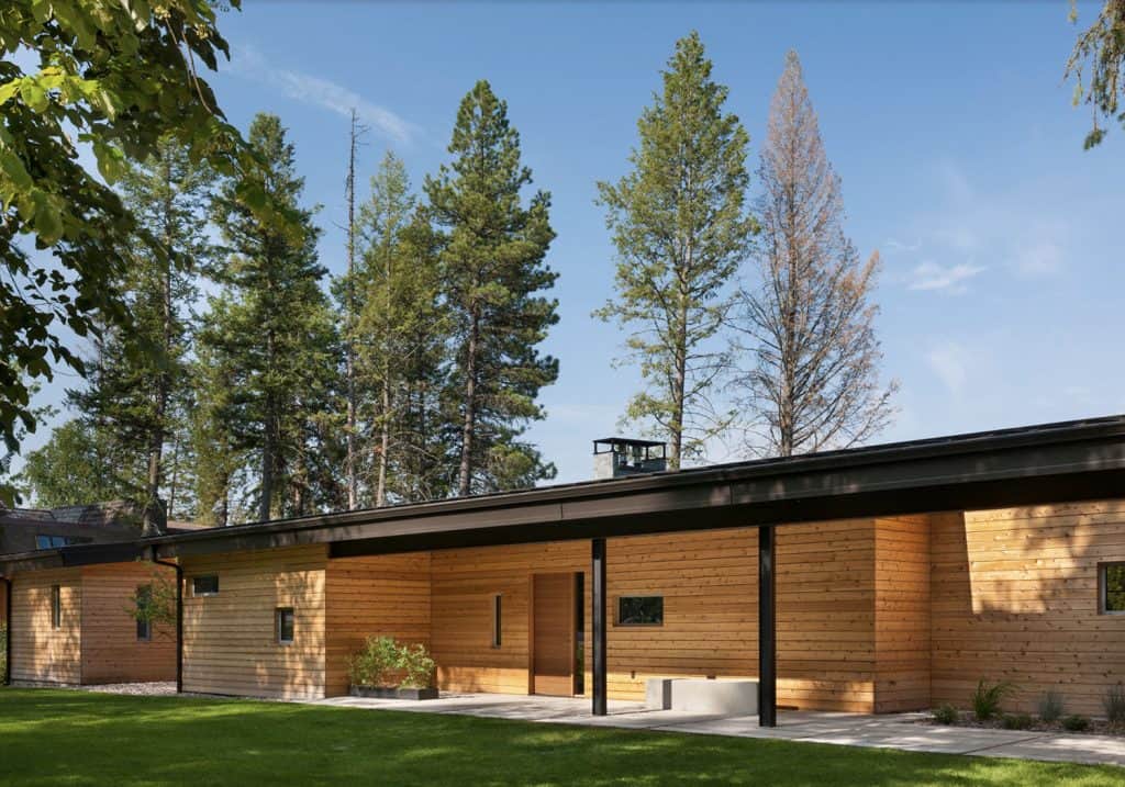 See this spectacular cedar clad lake house in Montana’s Flathead Valley