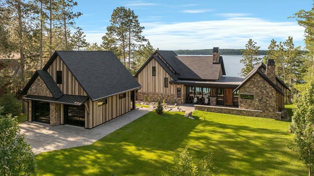 Step into this breathtaking rustic modern lake house in northern Minnesota