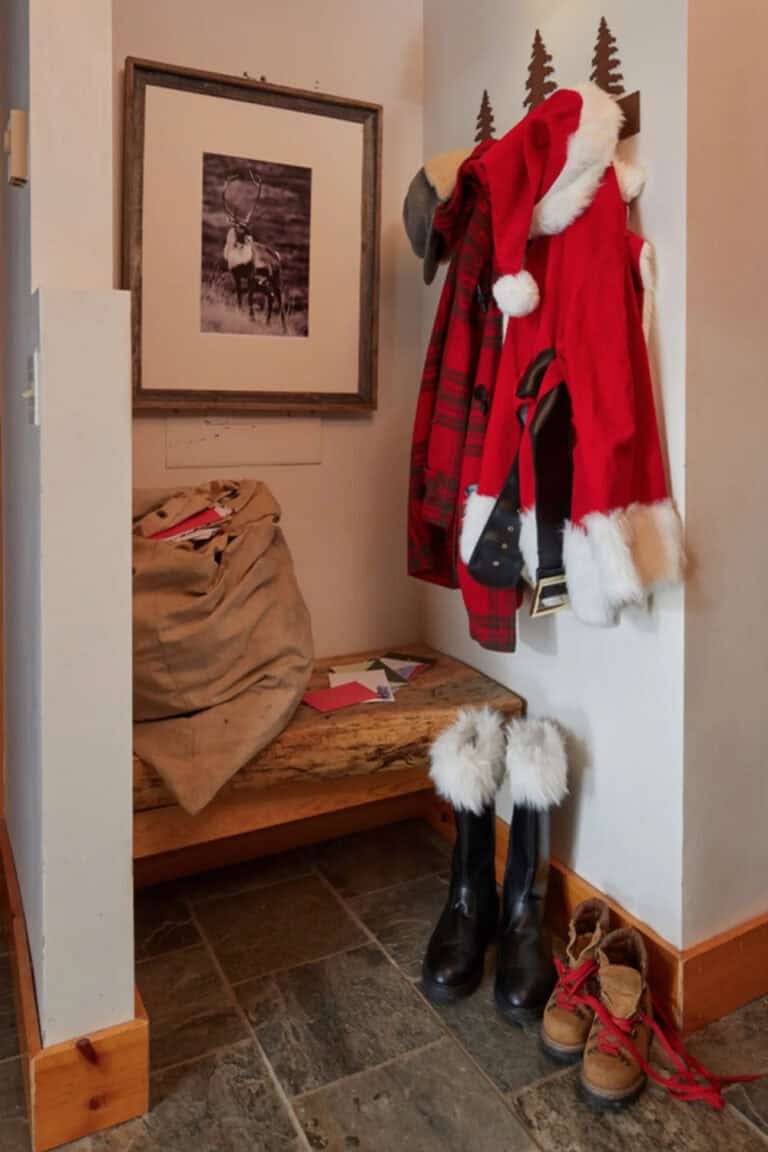 Step inside the magical log cabin of Santa Claus in the snowy North Pole
