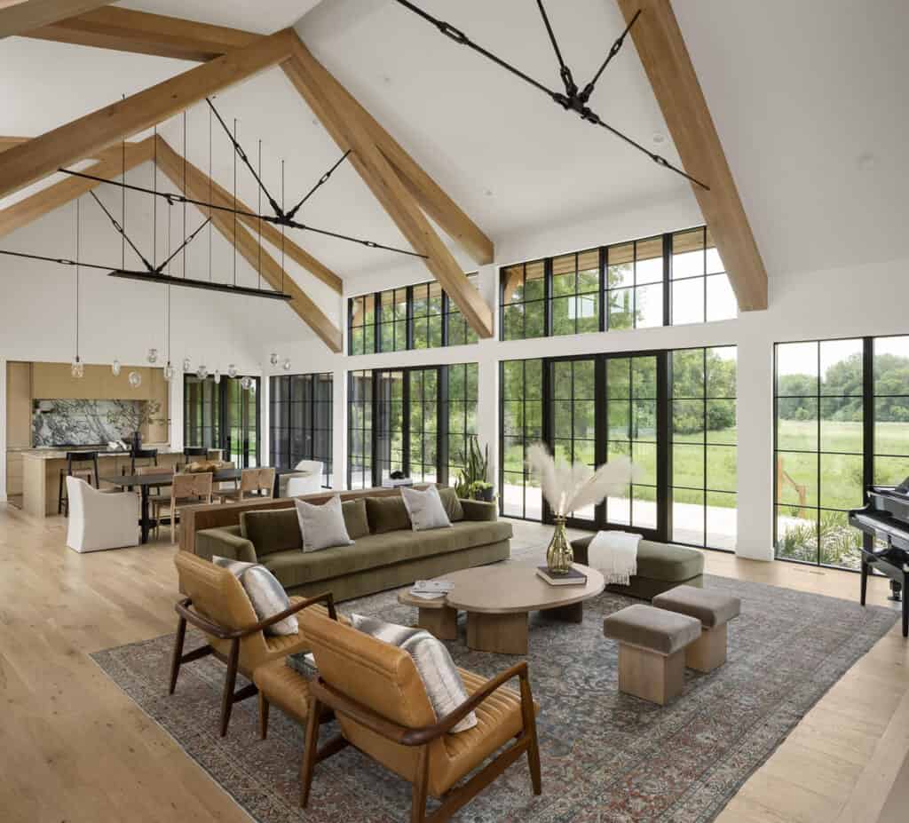 Stepping inside this Midwest modern home is the epitome of rugged elegance