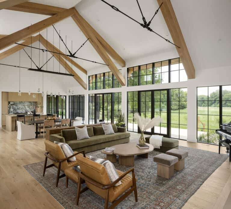 Stepping inside this Midwest modern home is the epitome of rugged elegance