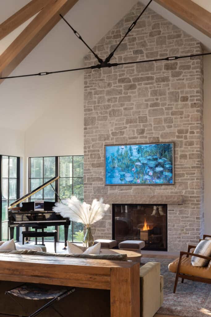 Stepping inside this Midwest modern home is the epitome of rugged elegance