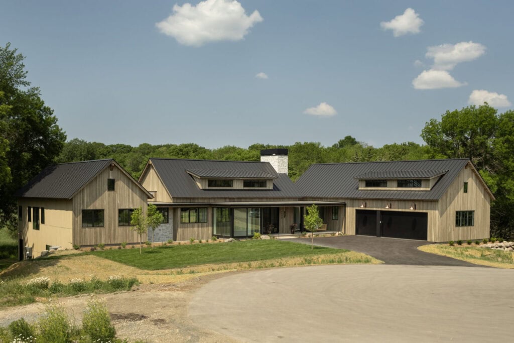 Stepping inside this Midwest modern home is the epitome of rugged elegance