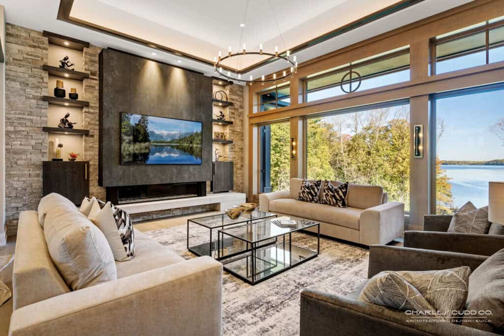 A peek inside this stunning modern prairie-style home on Lake Independence