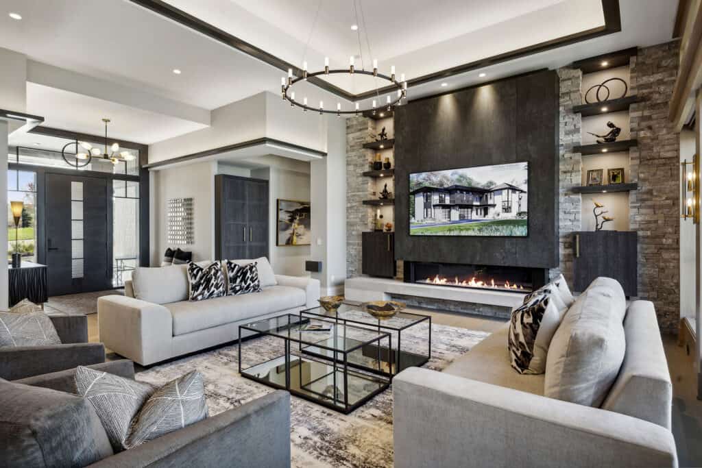 A peek inside this stunning modern prairie-style home on Lake Independence
