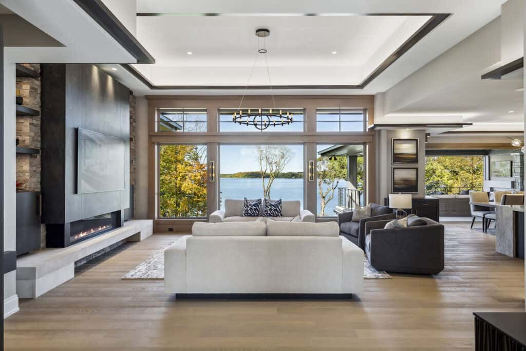 A peek inside this stunning modern prairie-style home on Lake Independence