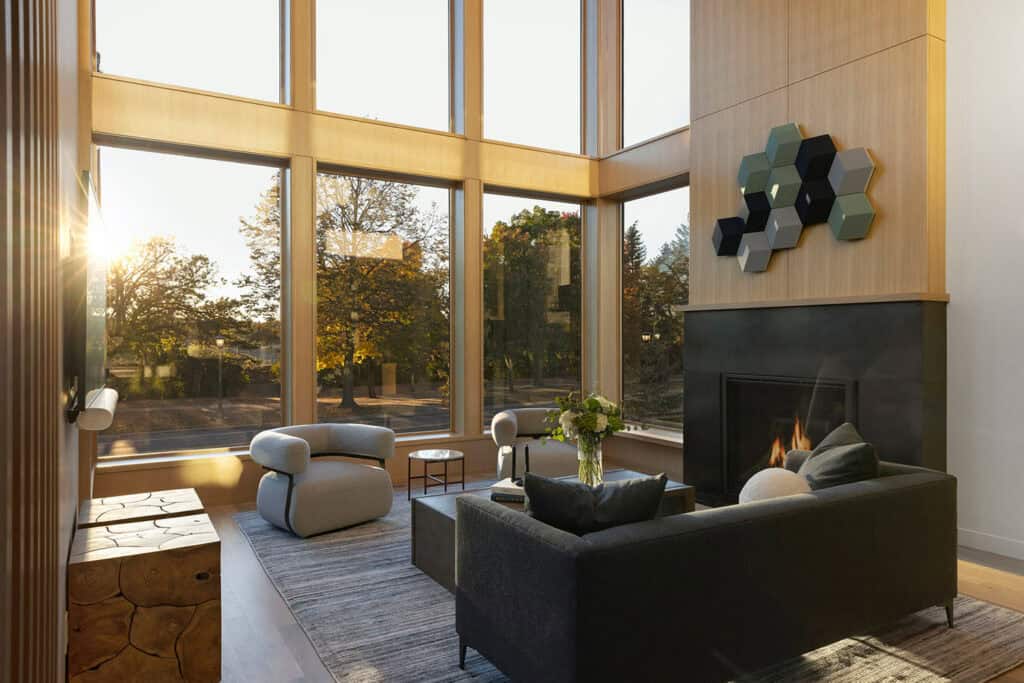 Impressive metal and brick home with picturesque Mississippi River views