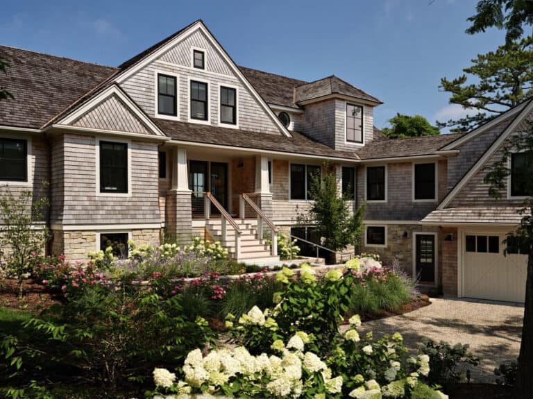 This shingle style waterfront house offers a peaceful respite on Cape Cod