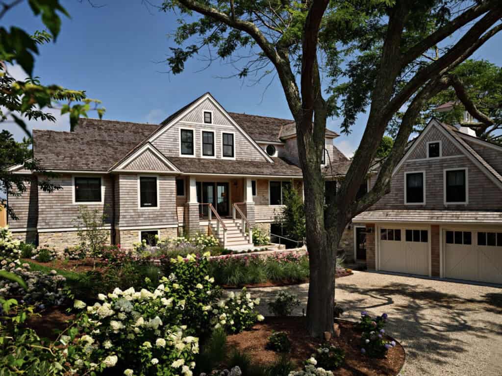 This shingle style waterfront house offers a peaceful respite on Cape Cod