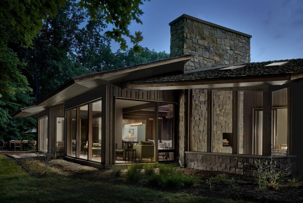 This river house offers a peaceful rural retreat in the forests of Michigan