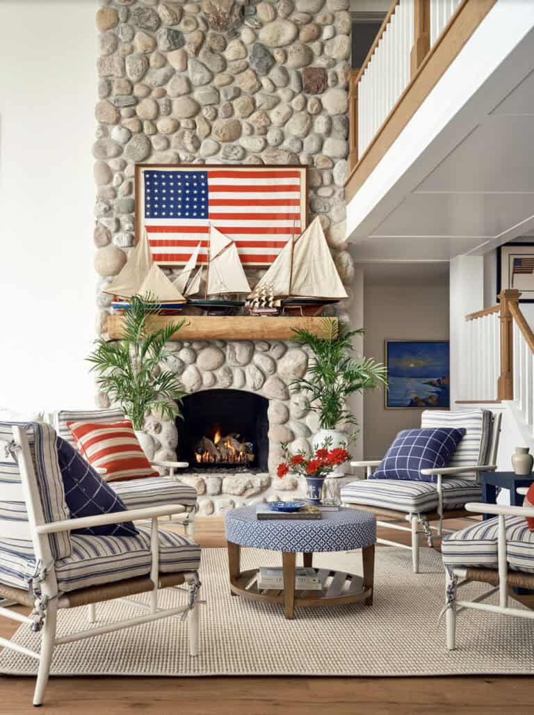 Inside this stunning Michigan lake house with luxurious Americana style