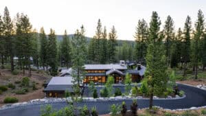 Inside a home with a cascading waterfall in the peaceful Sierra Nevada ...