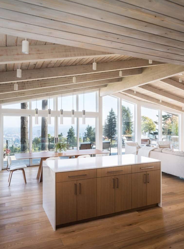 1965 Midcentury modern home gets serene update with Portland skyline views