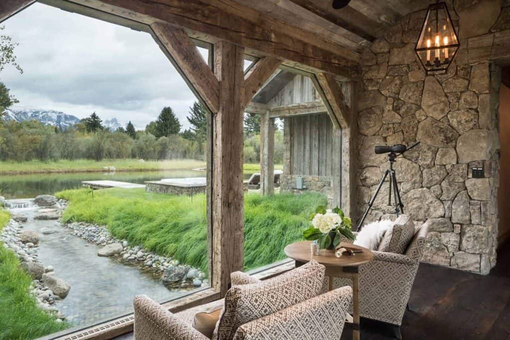 Inside a rustic Wyoming house with astounding Grand Teton views