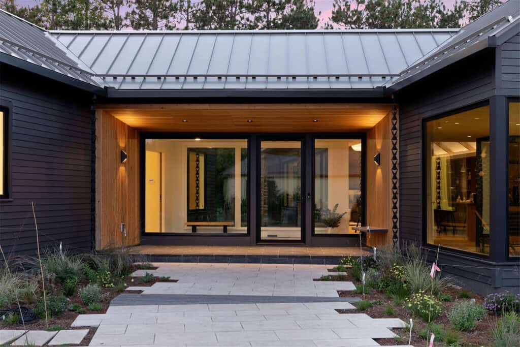 A stunning house perched on a bluff overlooking the scenic St. Croix River