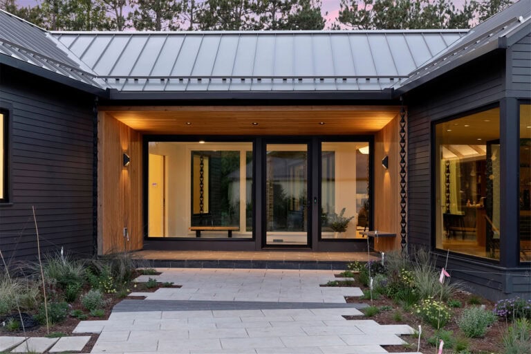A stunning house perched on a bluff overlooking the scenic St. Croix River