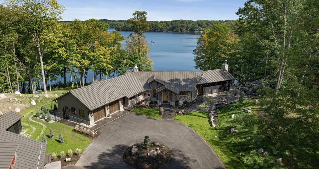Inside a stunning lakefront home in Wisconsin with views over Balsam Lake