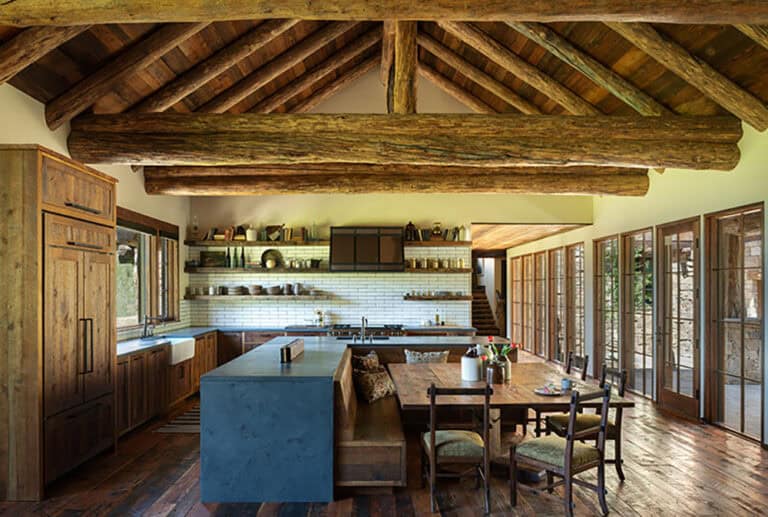 Step inside a peaceful rustic timber home in Montana’s Bitterroot Valley