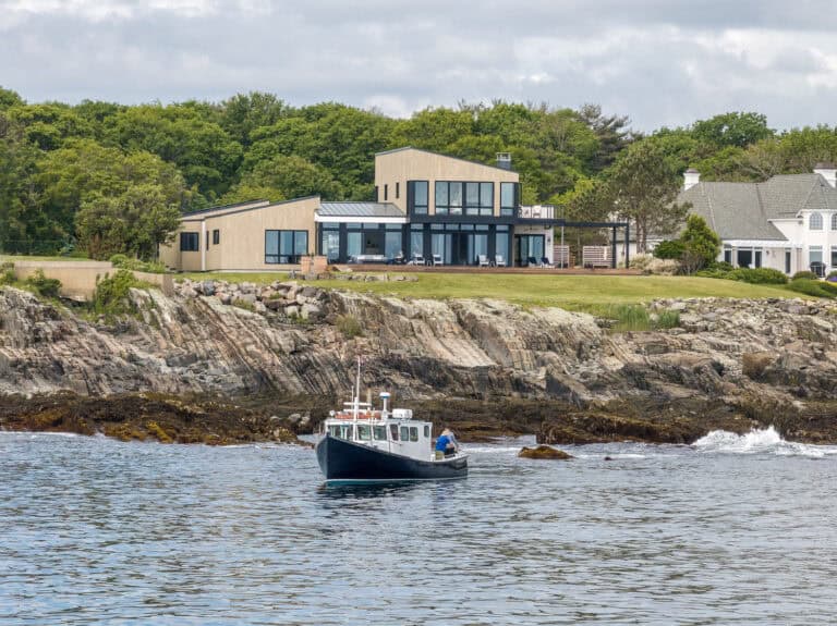 Japandi inspired home on the dramatic rocky coastline of southern Maine