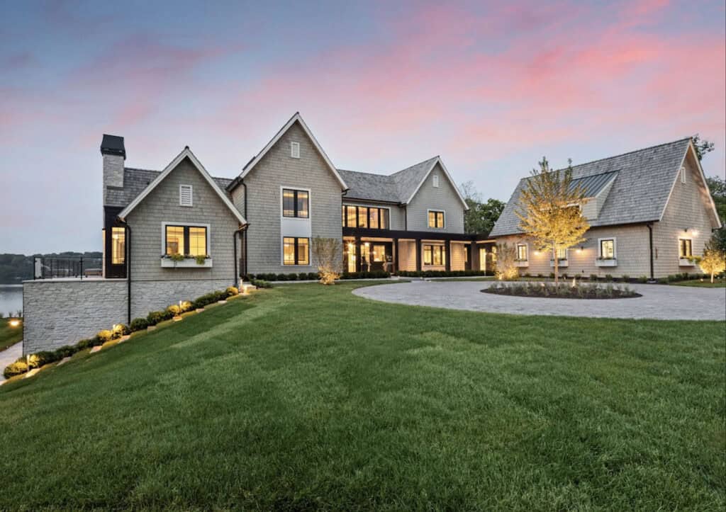 This absolutely spectacular lake house has serene views of Lake Minnetonka