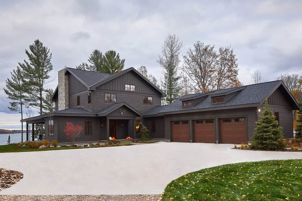 Inside a gorgeous mountain style cottage in Michigan with serene lake views