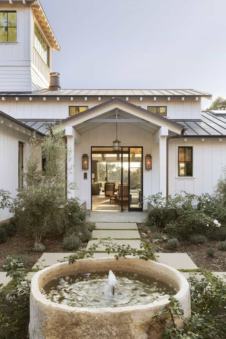 Inside a swoon worthy Montecito farmhouse with warm rustic modern style