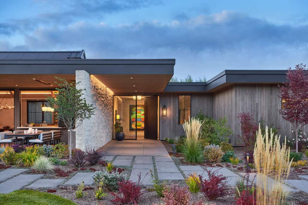 This serene riverfront house beautifully harmonizes with nature in Colorado
