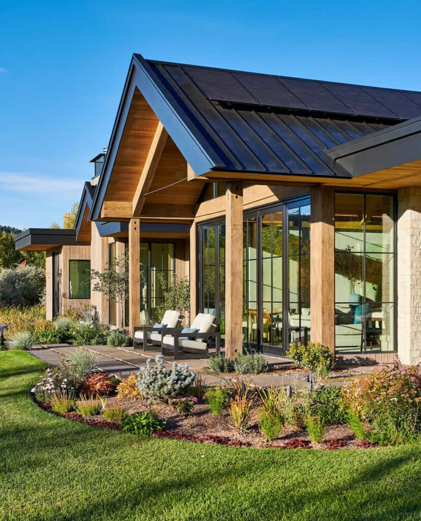 This serene riverfront house beautifully harmonizes with nature in Colorado