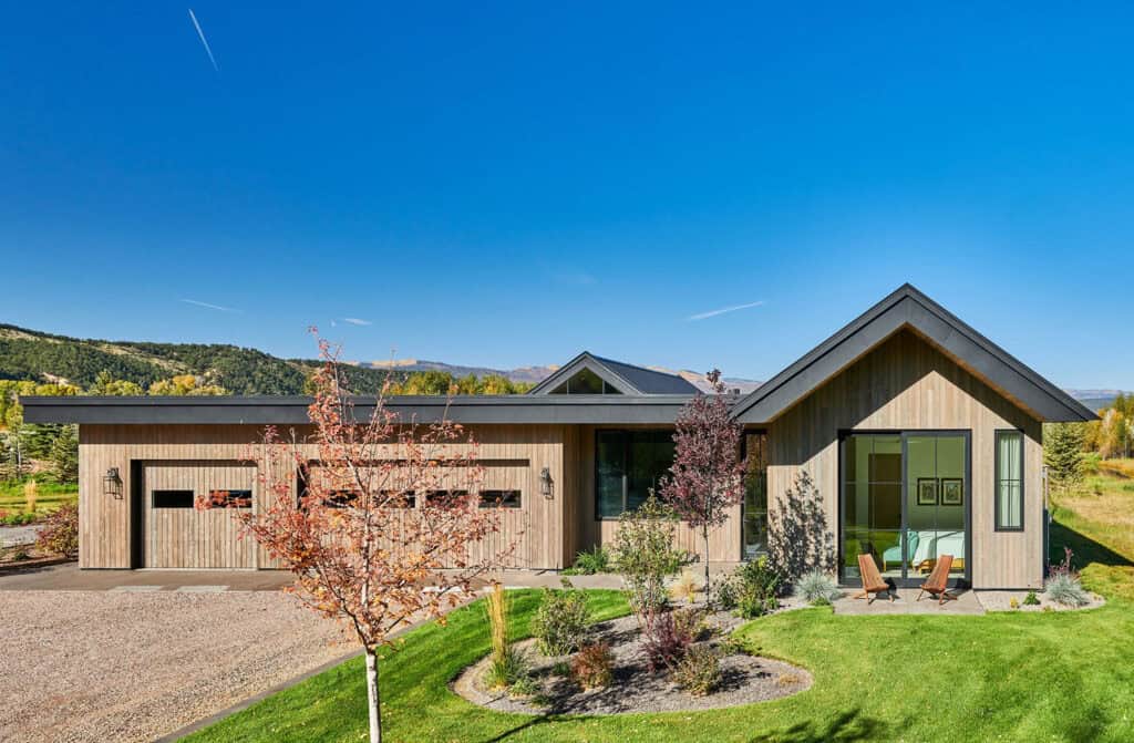 This serene riverfront house beautifully harmonizes with nature in Colorado