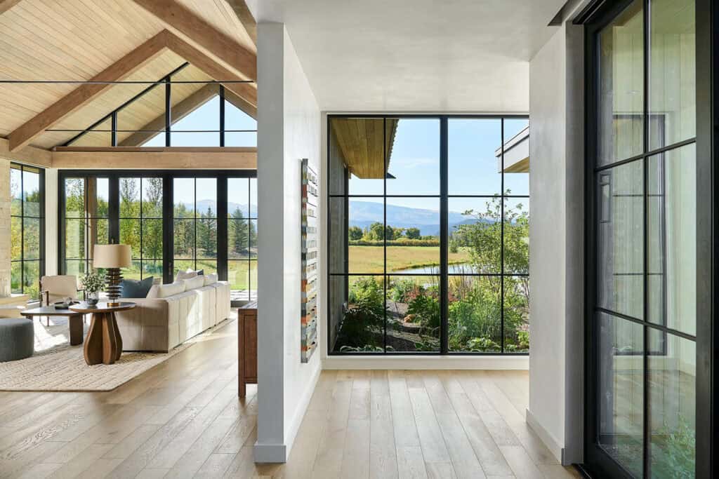 This serene riverfront house beautifully harmonizes with nature in Colorado
