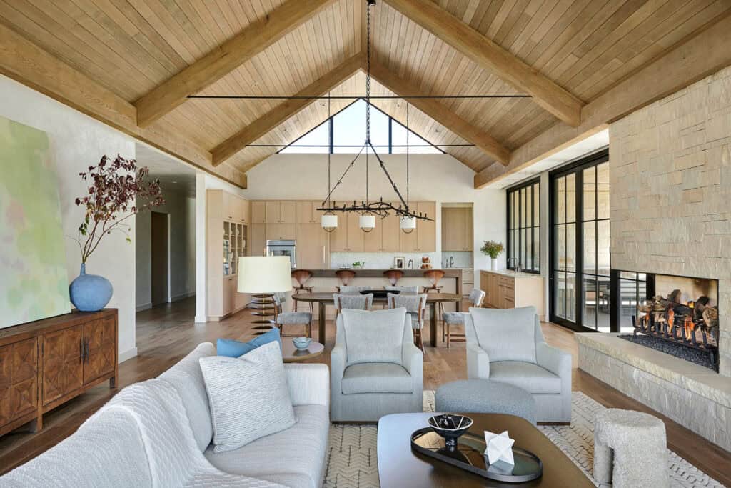 This serene riverfront house beautifully harmonizes with nature in Colorado