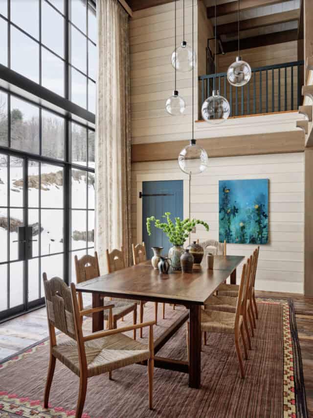 Step into this rustic modern Vermont barn house in the idyllic countryside