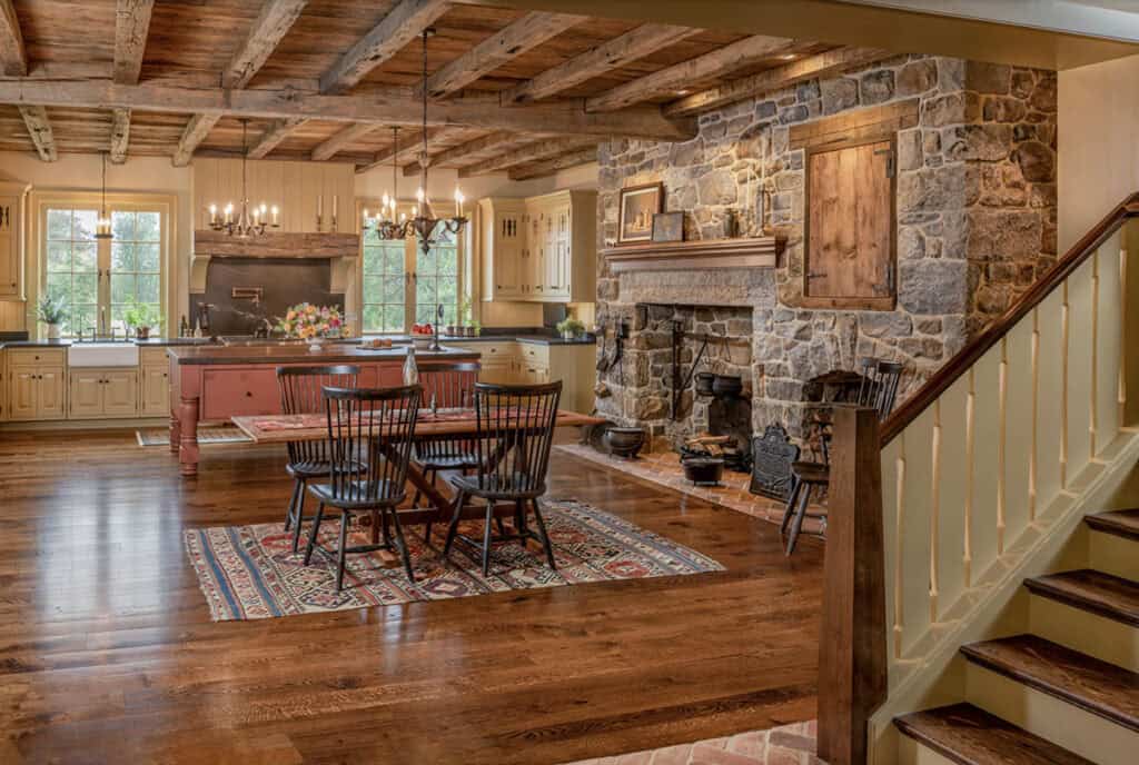 Tour a stunning Pennsylvania fieldstone clad house in the Delaware ...