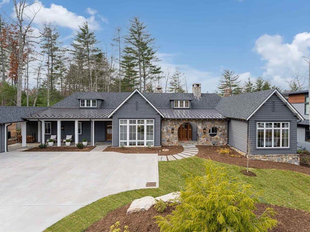 A contemporary farmhouse inspired home in the scenic Blue Ridge Mountains