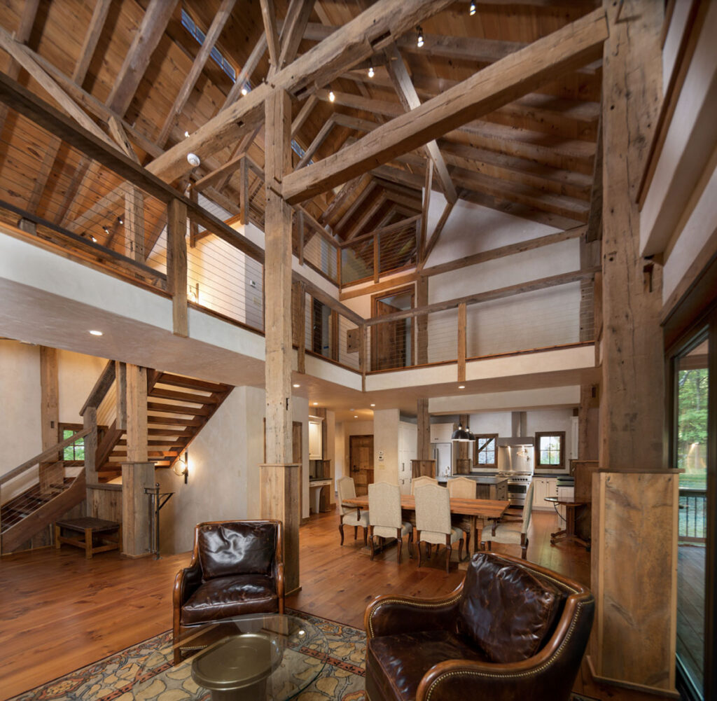 Step into a rustic Pennsylvania barn house with a gorgeous modern twist