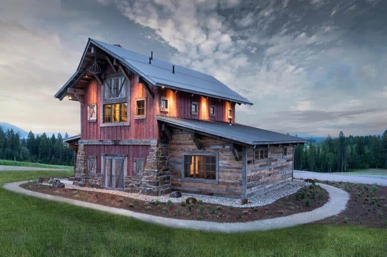 Step into a rustic Montana barn house with a stunning modern twist