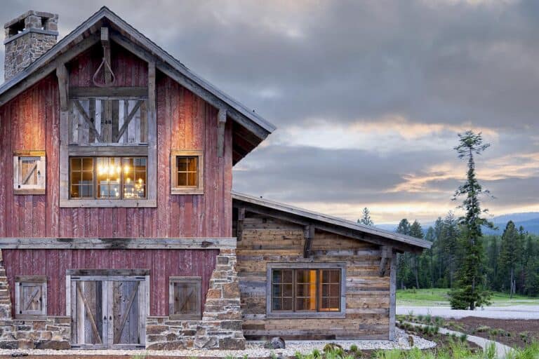 Step into a rustic Montana barn house with a stunning modern twist