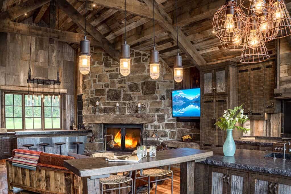 Step into a rustic Montana barn house with a stunning modern twist