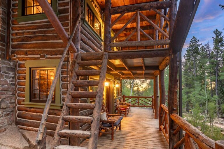Historic Colorado log cabin gets a charming update in the towering pines