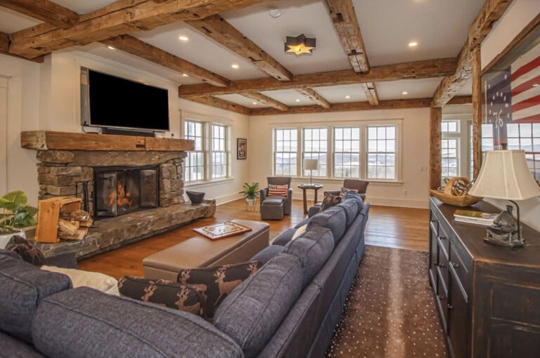 Step inside this Vermont modern farmhouse with idyllic mountain views
