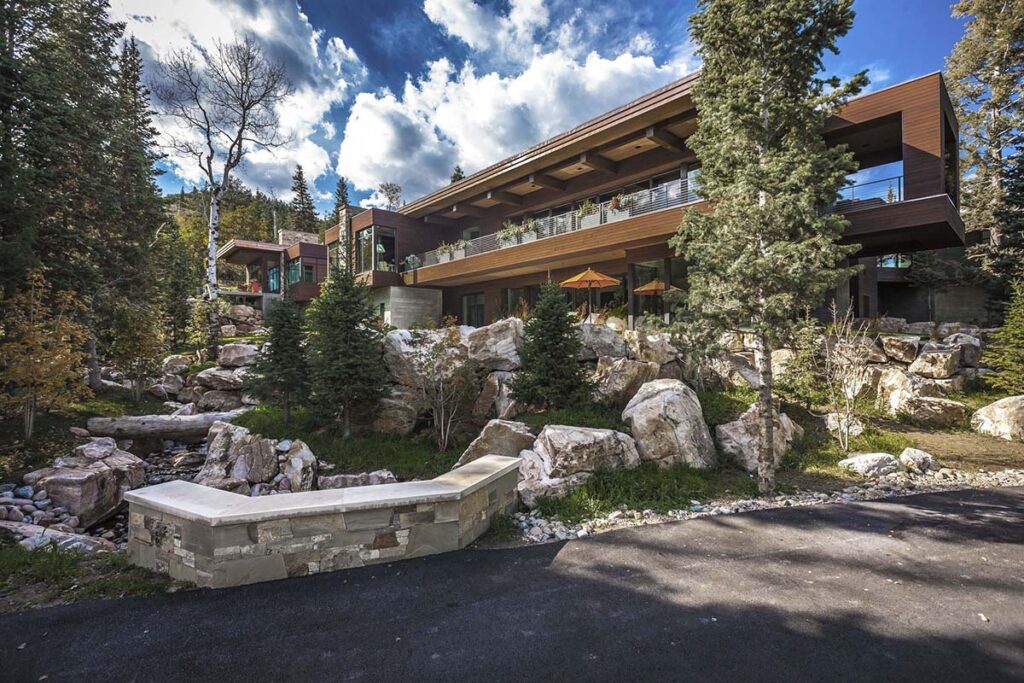 This phenomenal Park City home cantilevers over a tranquil water feature