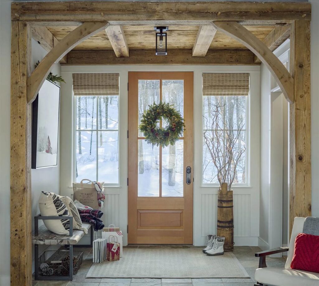 Tour this warm and cozy barn house in the snowy mountains of Vermont