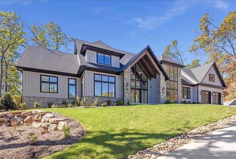A refined South Carolina home with scenic views of the Blue Ridge Mountains