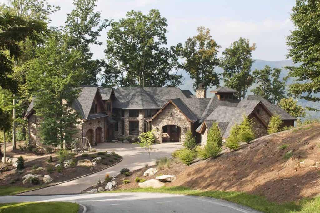 A stunning stone mountain house tucked away in the majestic Blue Ridge ...